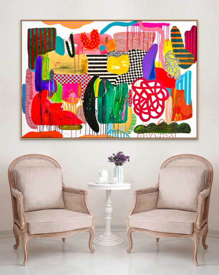 Daniela Marin - Garden Delight II (Abstract painting) For Sale at 1stDibs