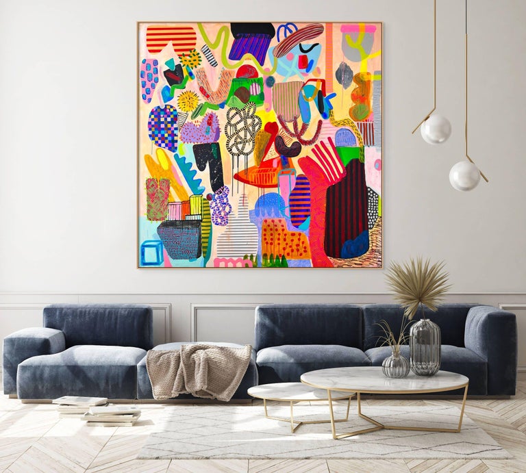 Daniela Marin - Small talk geometry (Abstract painting) For Sale at 1stDibs