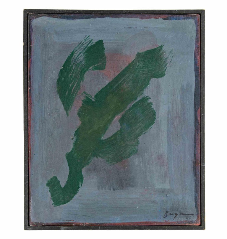 Danilo Bergamo - Composition in green - Original Acrylic oil painting ...