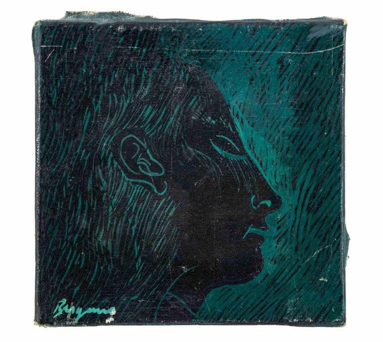 Danilo Bergamo - Man - Original Oil painting by Danilo Bergamo - 1970s ...