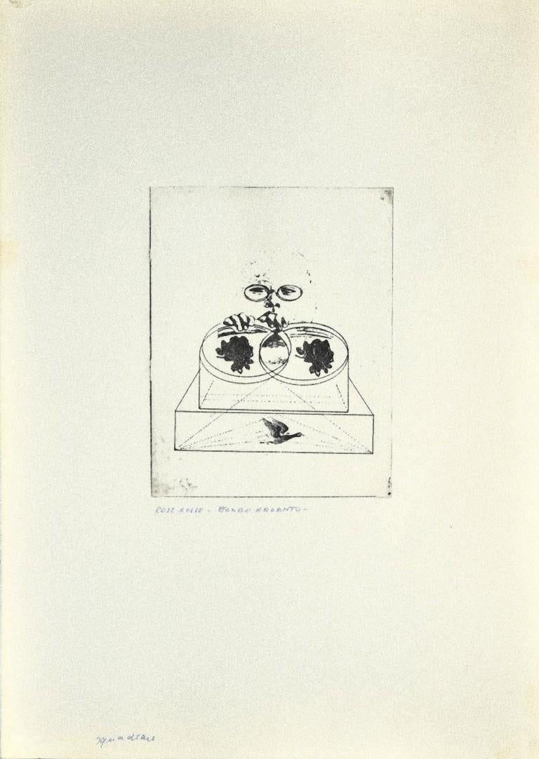 Danilo Bergamo - Roses - Original Etching on Cardboard by Danilo ...