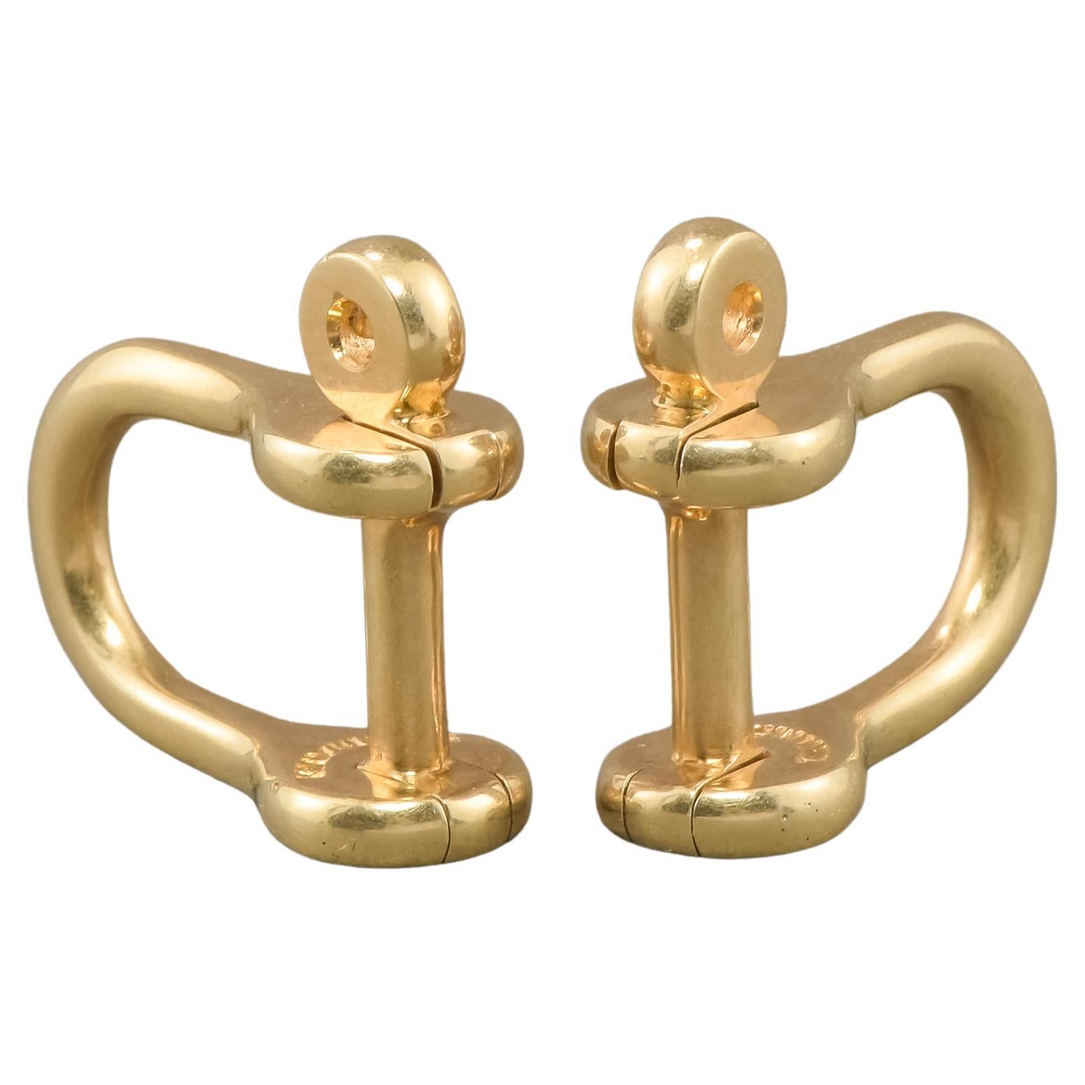 Danish 14K Gold Heavy Minimalist Cufflinks by Ole Lyngguaard of ...