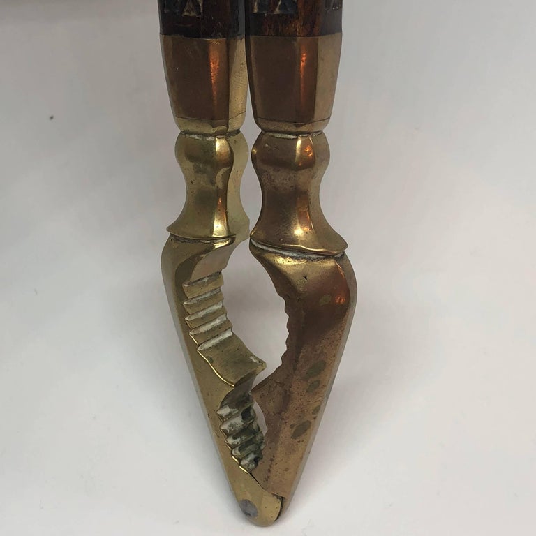Danish 18th Century Brass And Wood Nutcracker For Sale at 1stDibs