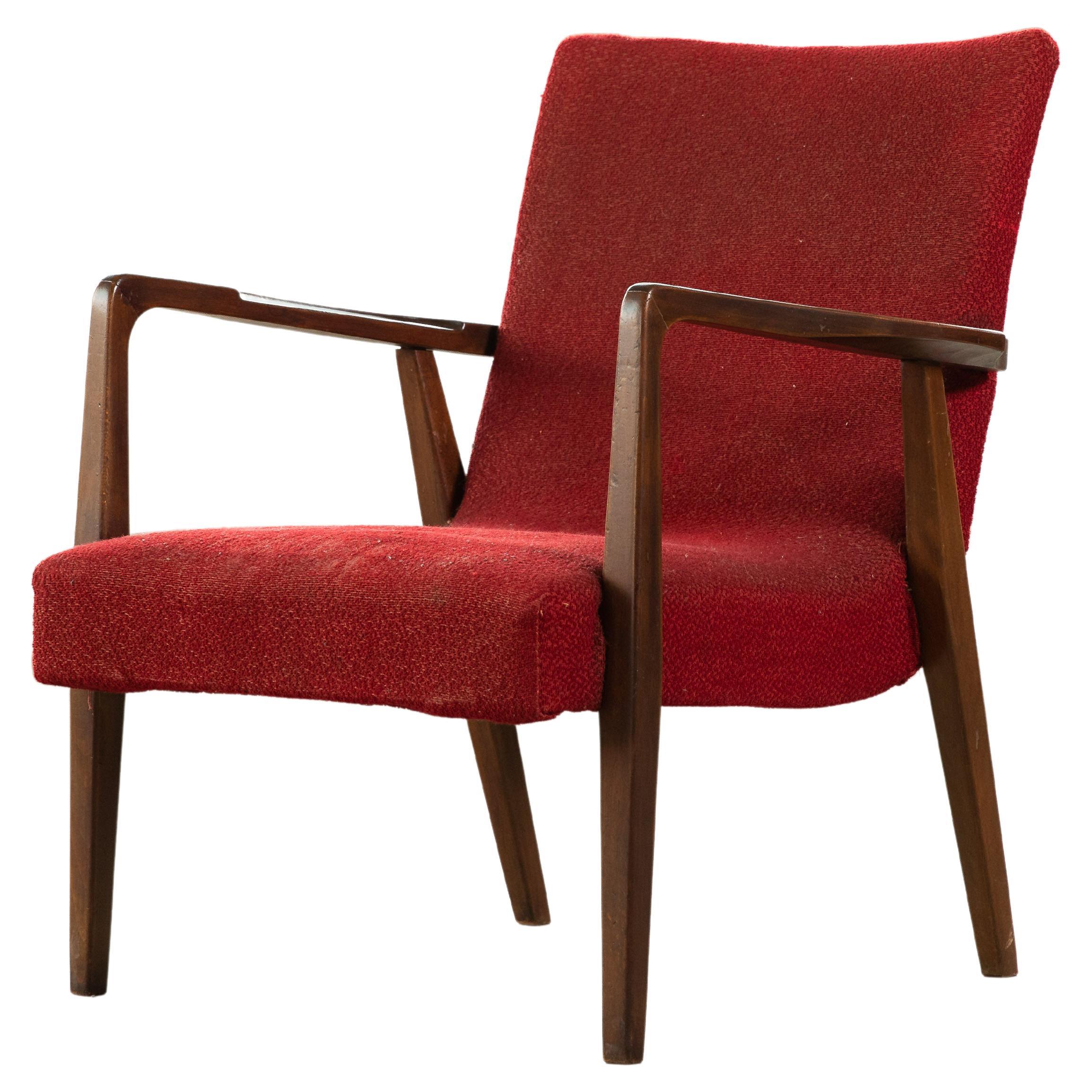 Danish Mid-Century Easy Chair Stained Beech, 1950's For Sale at 1stDibs
