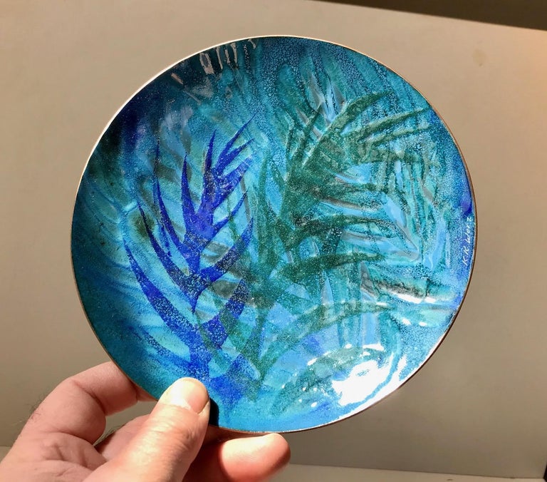 Danish Abstract Enamel Art Dish by K. K. Worz, 1970s For Sale at 1stDibs