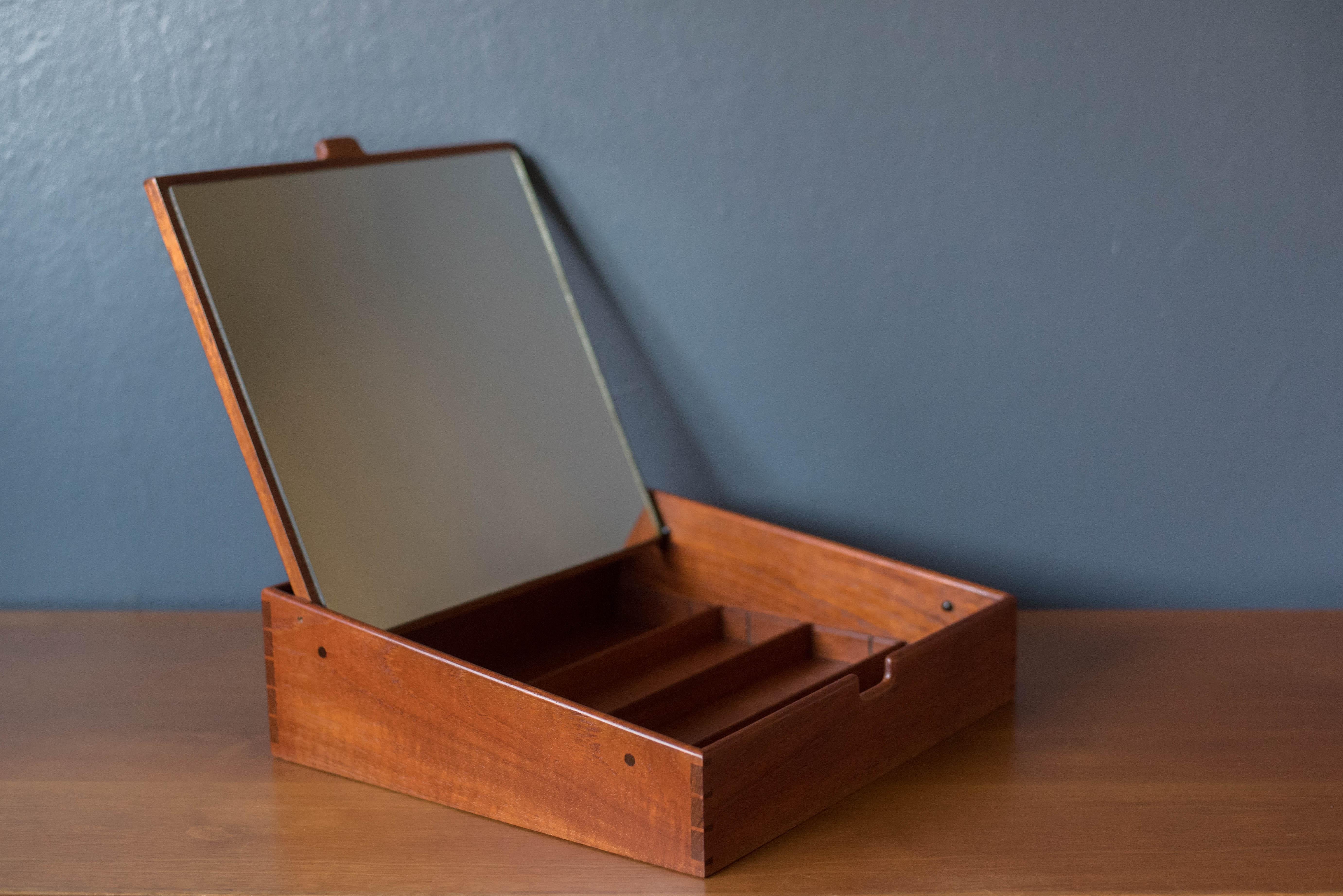 Danish Aksel Bender Madsen and Ejner Larsen Solid Teak Jewelry Box for ...