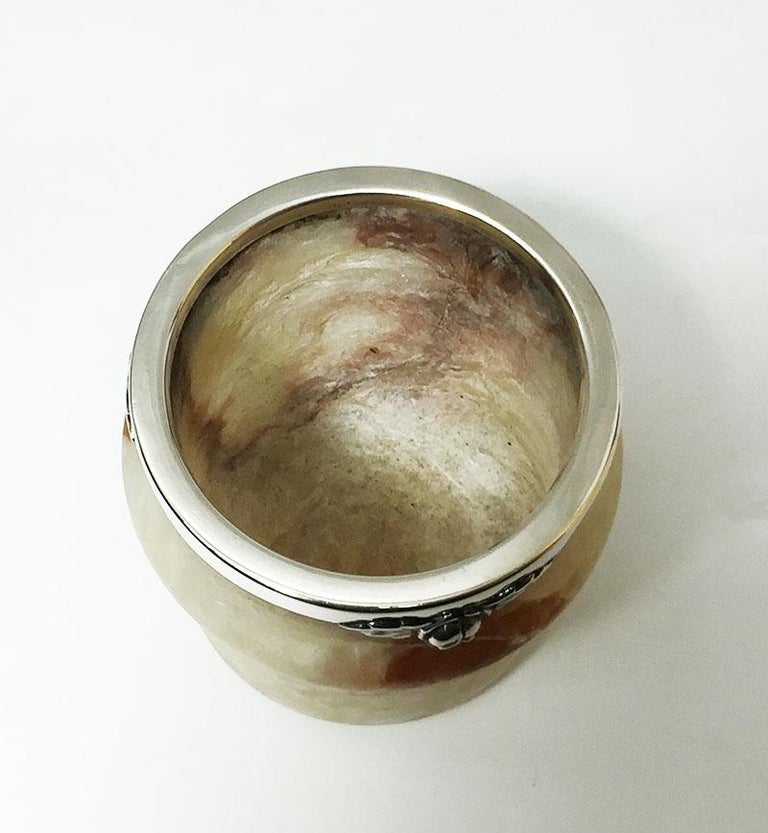 Danish Alabaster and Silver Spoon Vase by Christian F. Heise 1904-1932 ...