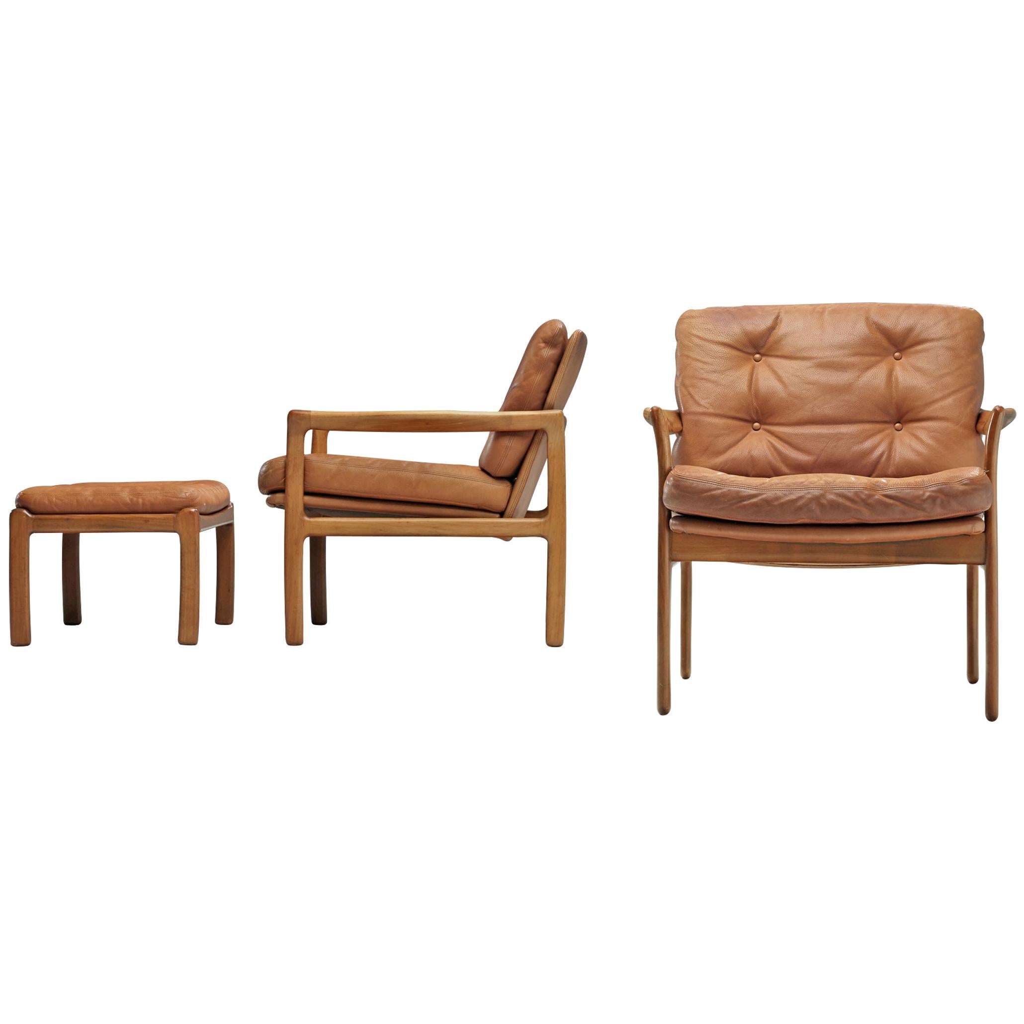 Danish Modern Walnut and Leather Armchair by Povl Dinesen For Sale at ...