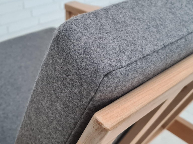 Danish armchairs, 70s, reupholstered, furniture wool, beech wood For ...