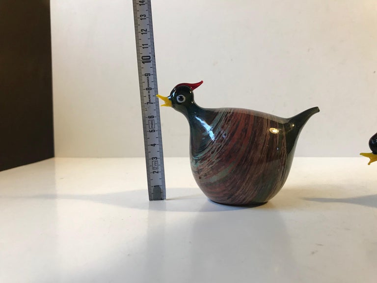 Danish Art Glass Hen Figurines, 1980s For Sale at 1stDibs