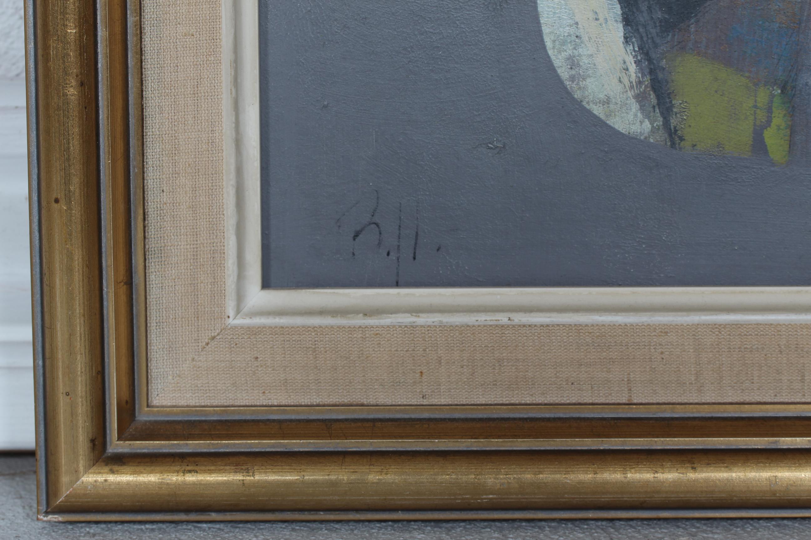 Danish Artist Børge Hansen Abstract Composition Painting Oil on ...