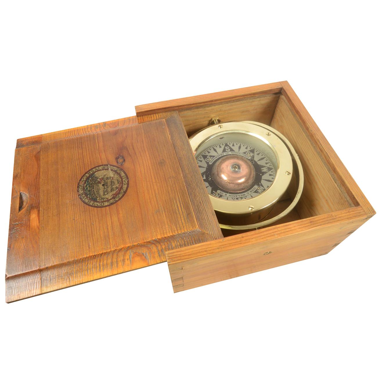 Antique Brass Magnetic Compass Magnapole made for American army ...