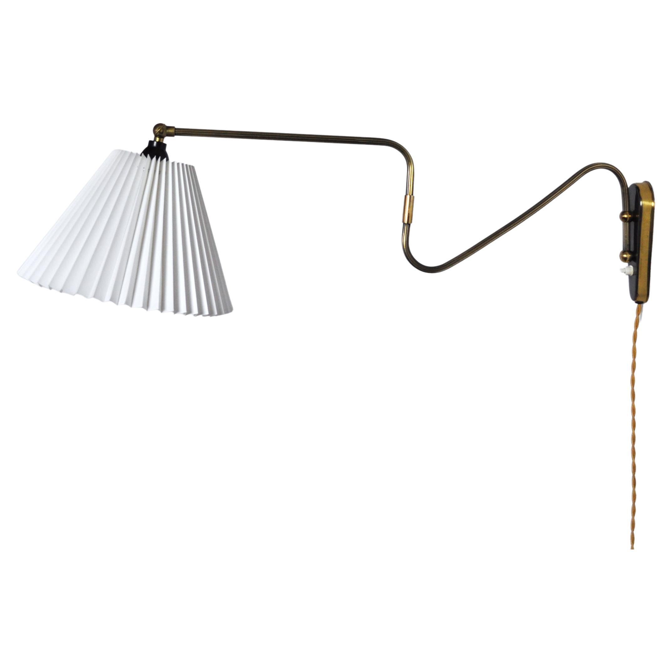 Pair of Vintage Hansen Brass Swing Arm Wall Lamps, Stamped in Cast ...