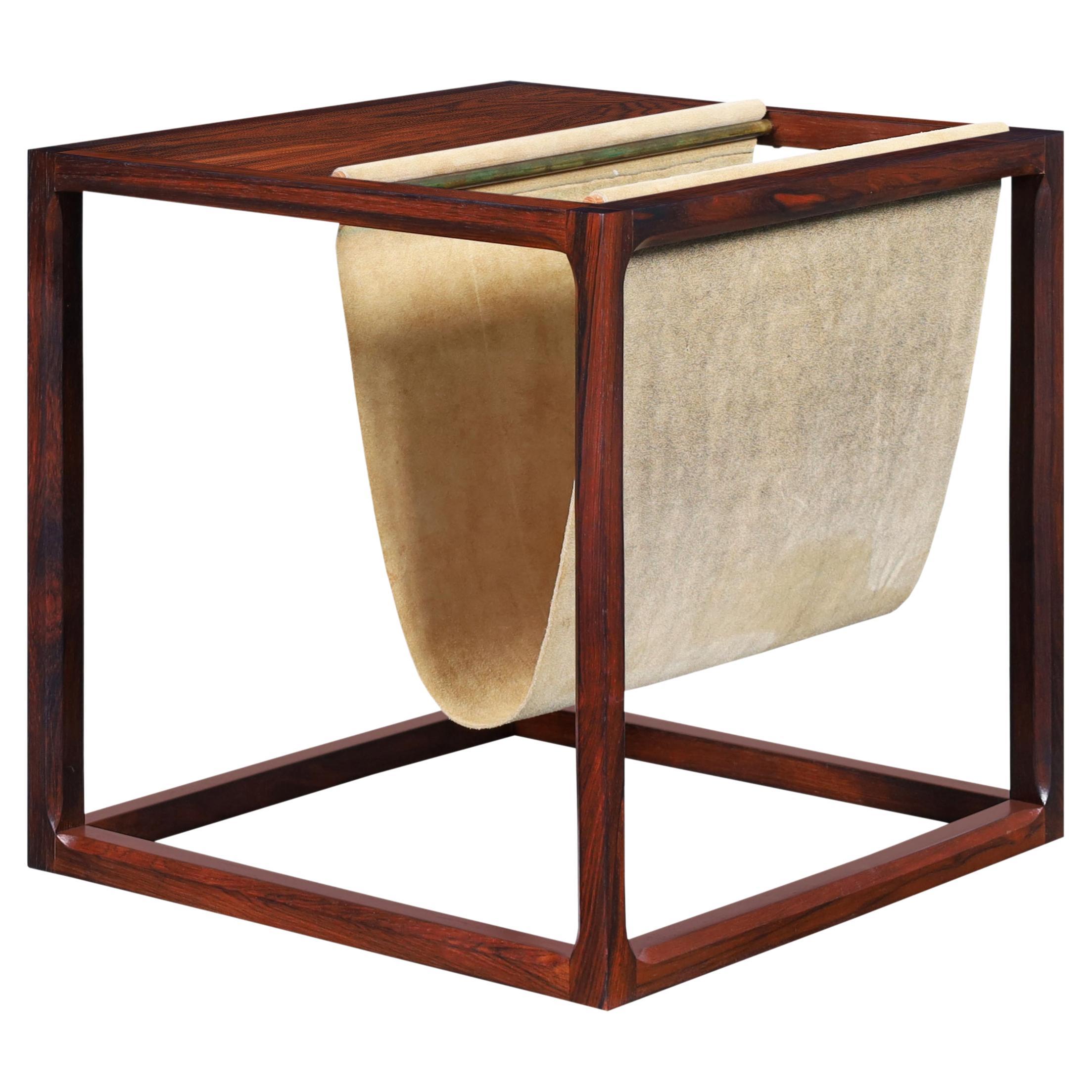 Danish Cube Magazine Rack / Side Table by Kai Kristiansen, 1960s at ...
