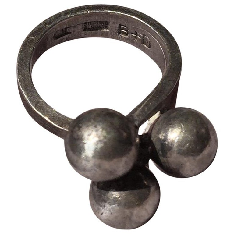 Danish Brutalist Sterling Silver Ring by Jacob Hull Buch and Deichmann ...