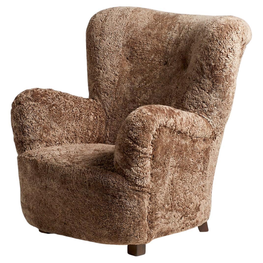 Pair of Norwegian 1940s Sheepskin Chairs at 1stDibs