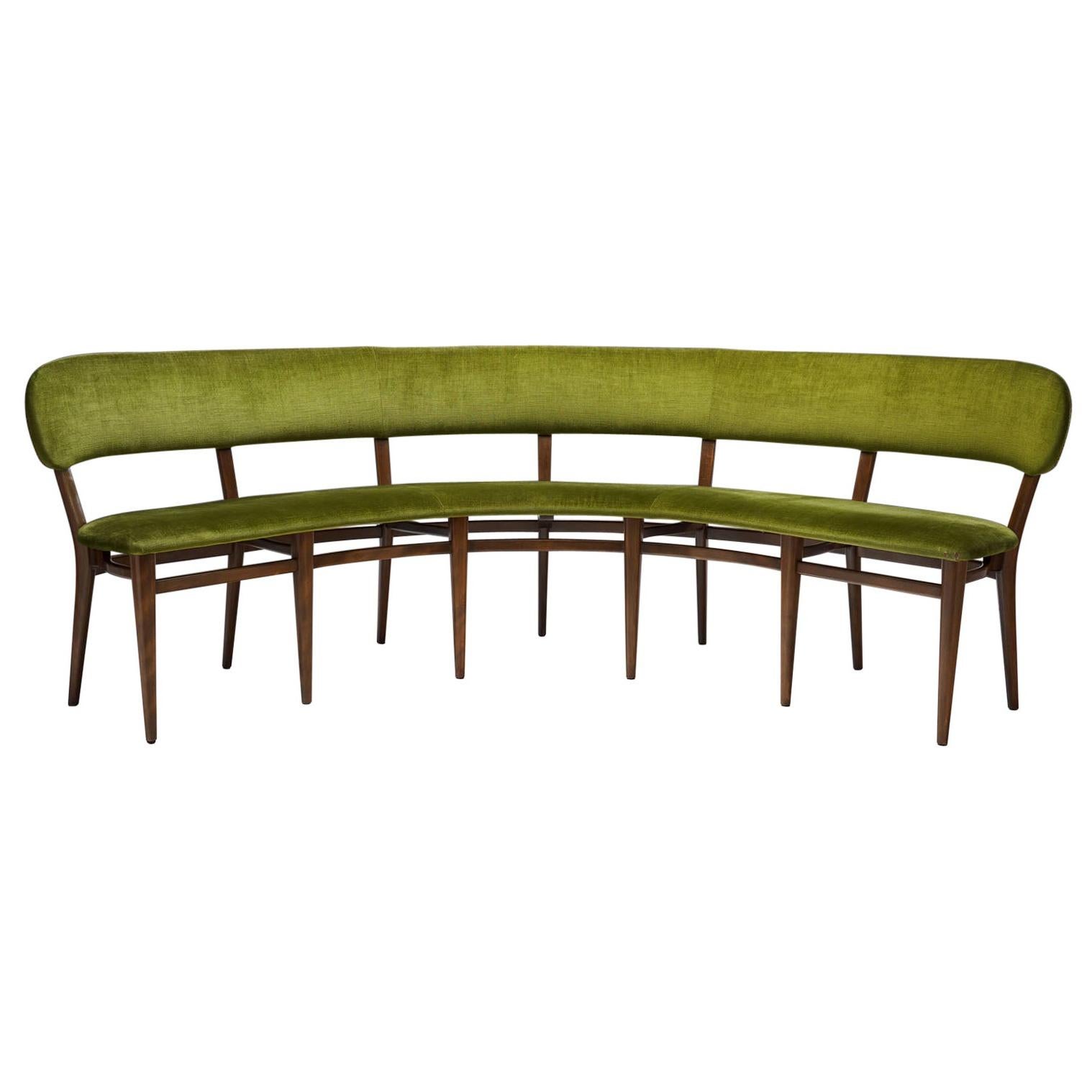 Beech and Cane Corner Bench by German Architect Arno Lambrecht, 1950s ...