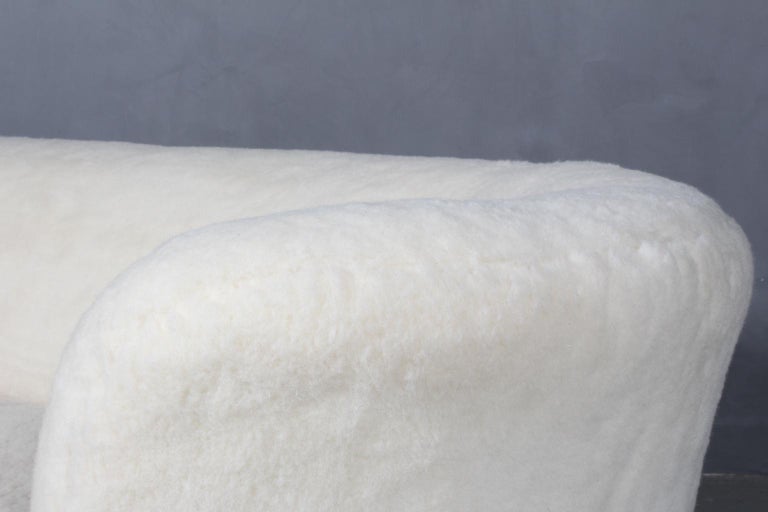 Danish Cabinetmaker Two½ Seat Sofa Lamb Wool Sofa, 1940s at 1stDibs