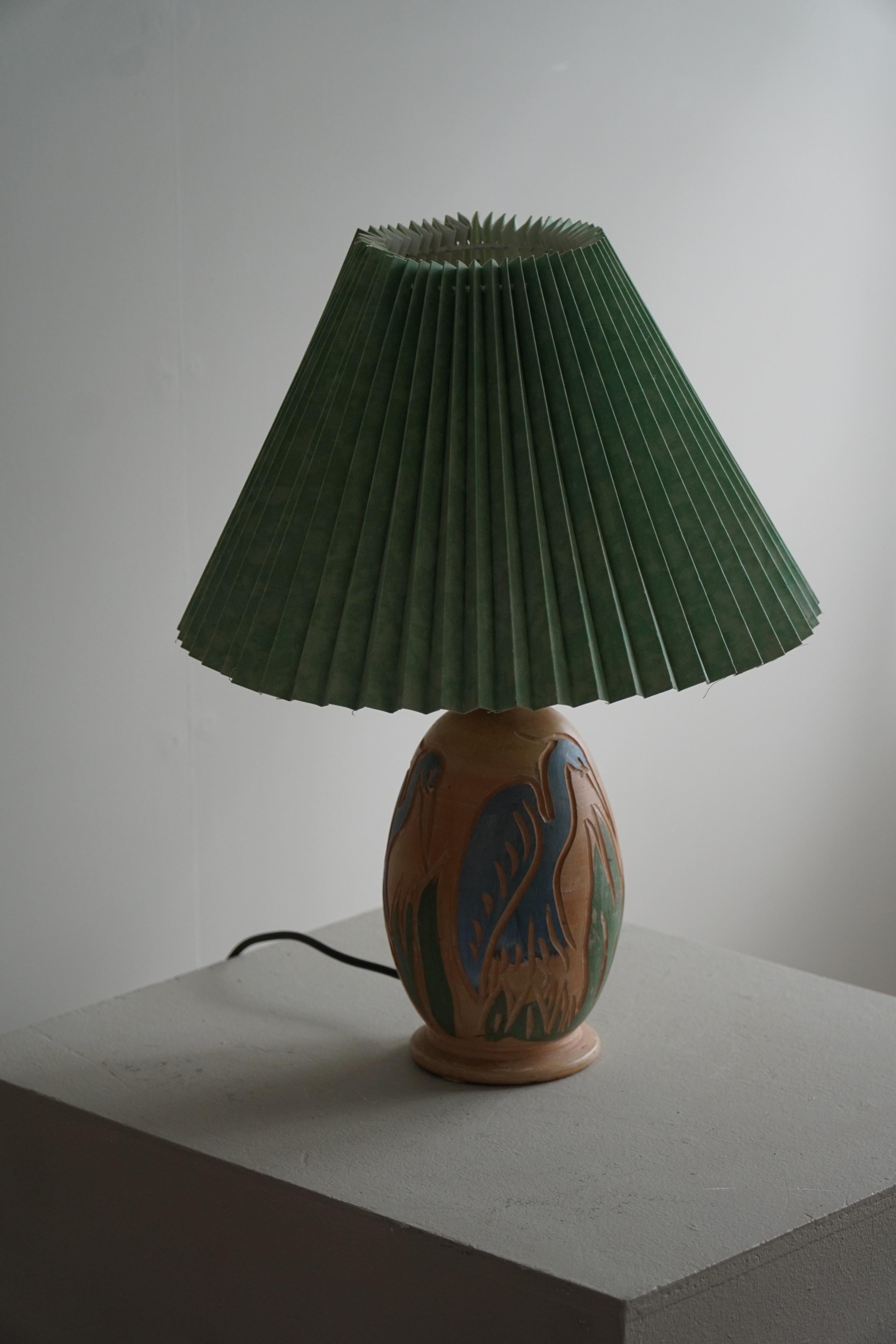 Danish Ceramic Table Lamp With Bird Motifs, Mid Century, 1960s For Sale ...