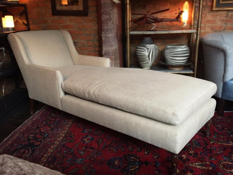 Danish Chaise Lounge in Belgian Linen, 1940s at 1stDibs | 1940 chaise ...