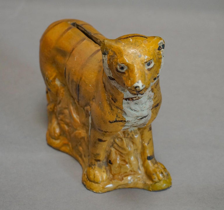 Danish Chalkware Tiger Bank at 1stDibs