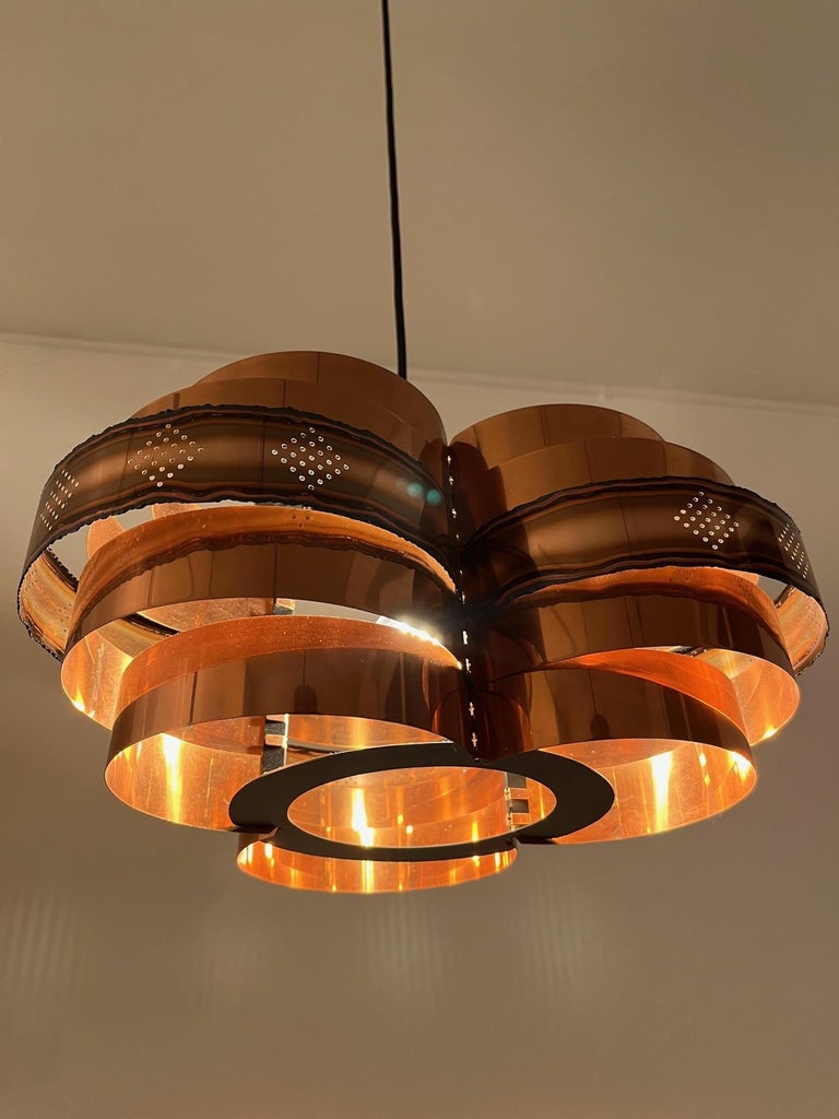 Danish Copper Pendant Lamp by Verner Schou ca. 1960s For Sale at 1stDibs