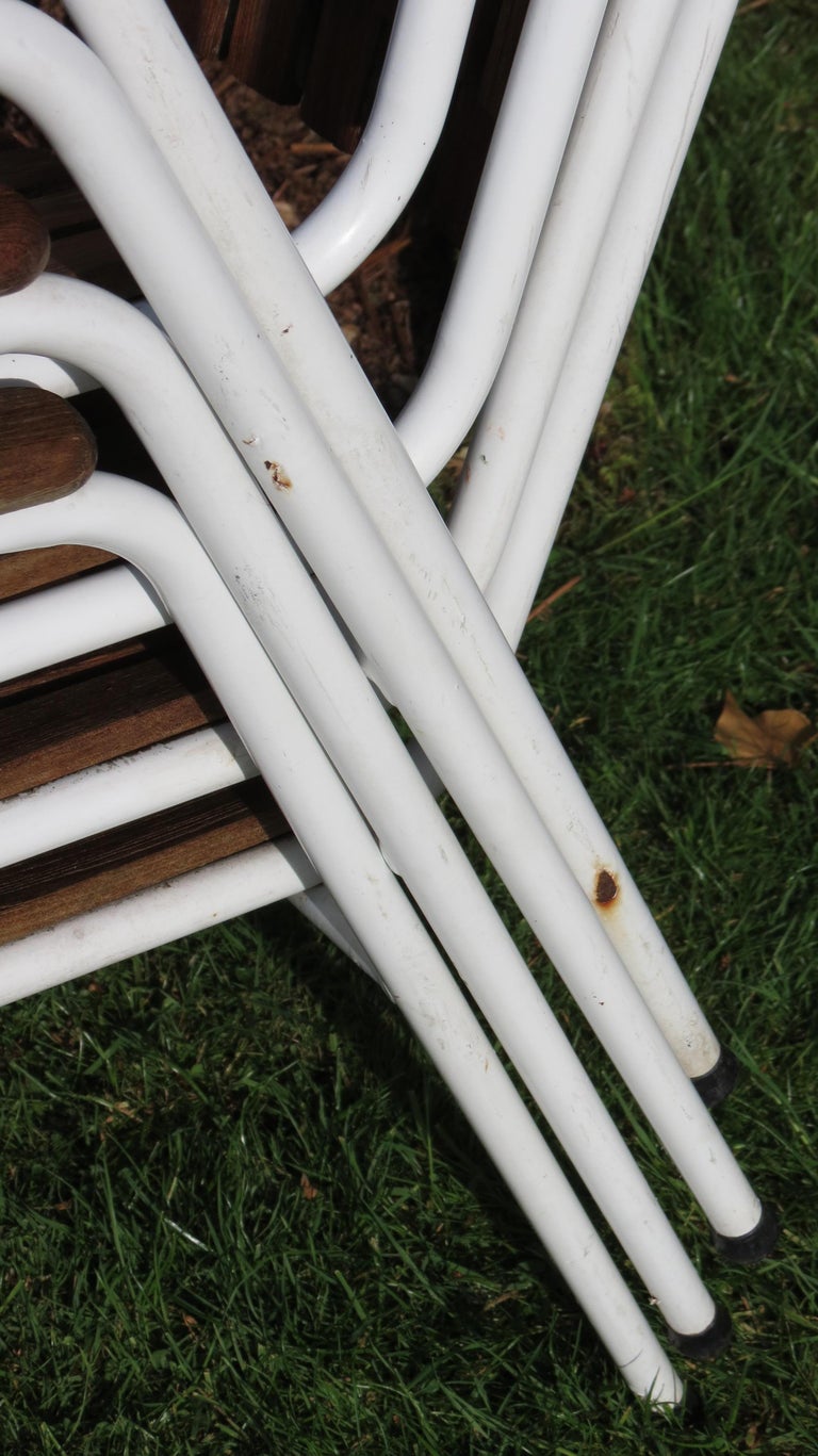 Danish Daneline Garden Chairs in Teak Set of 4 Stackable Garden Chairs ...