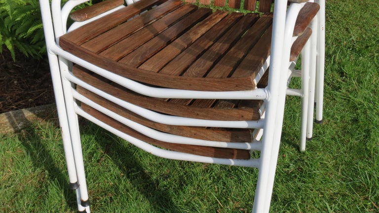 Danish Daneline Garden Chairs in Teak Set of 4 Stackable Garden Chairs ...