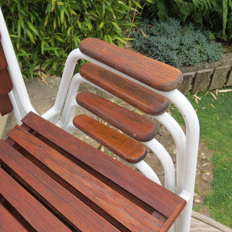 Danish Daneline Garden Stacking Chairs in Teak Set of 4 at 1stDibs