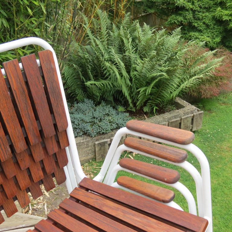 Danish Daneline Garden Stacking Chairs in Teak Set of 4 at 1stDibs