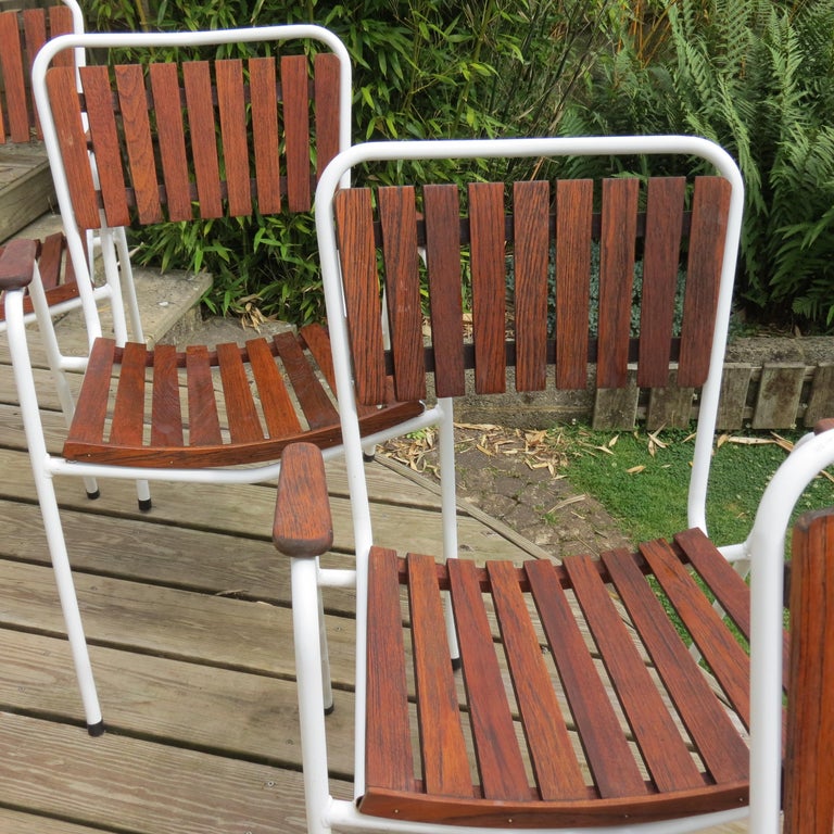 Danish Daneline Garden Stacking Chairs in Teak Set of 4 at 1stDibs