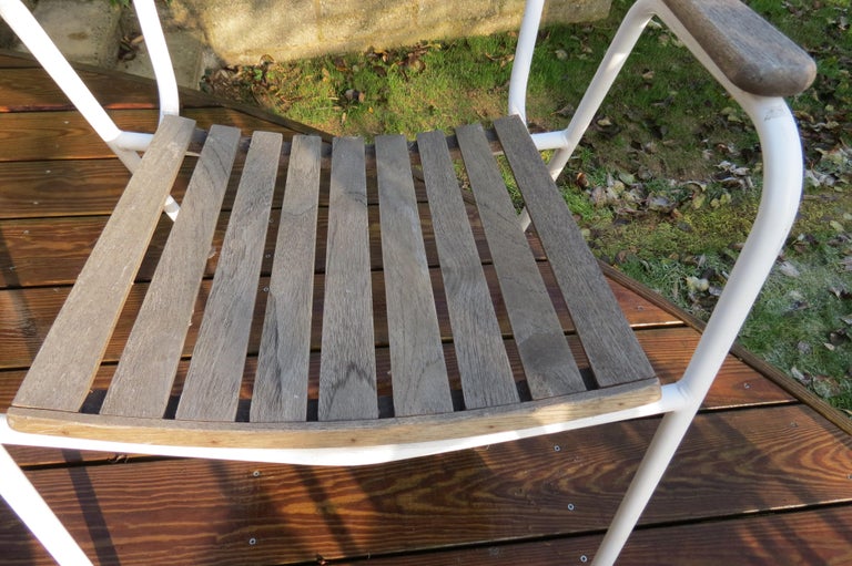 Danish Daneline Stacking Garden Chairs Set of 4 Teak at 1stDibs