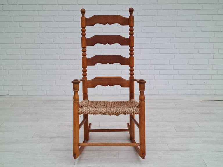 Danish Design, 60s, Rockingchair, Oak Wood, Natural Fiber, Original ...