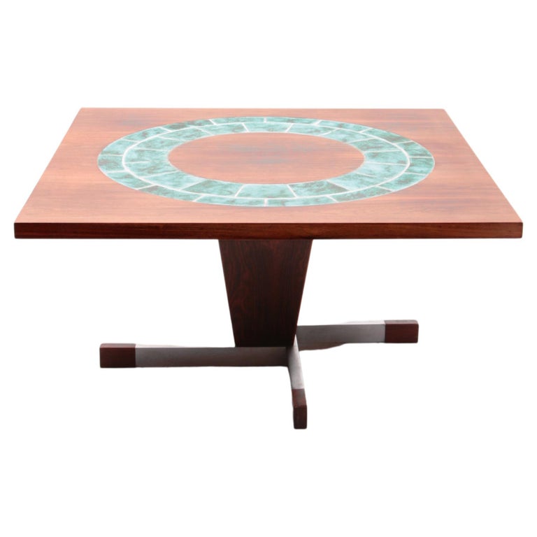 Danish Design Coffee Table with Ceramic Tiles, 1960 For Sale at 1stDibs