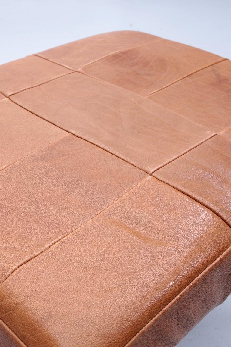 Danish Design Footstool Covered with Patchwork Leather, 1980 For Sale ...