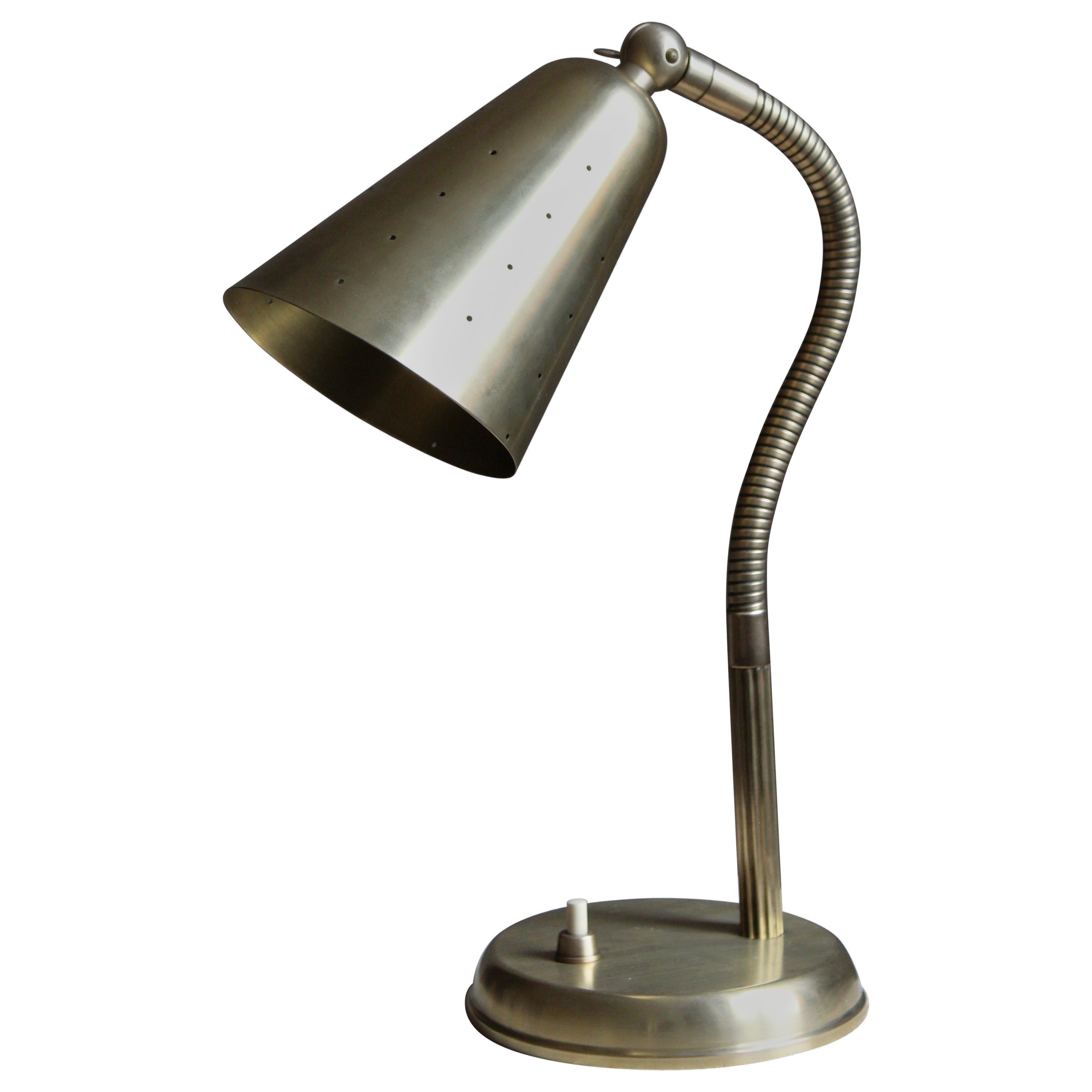 Danish Designer, Table Lamps, Brass, Metal, Paper, Denmark, 1940s For ...