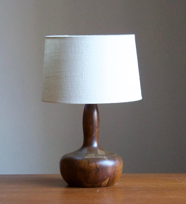Danish Designer, Organic Table Lamp, Solid Joined Wood, Denmark, 1950s ...