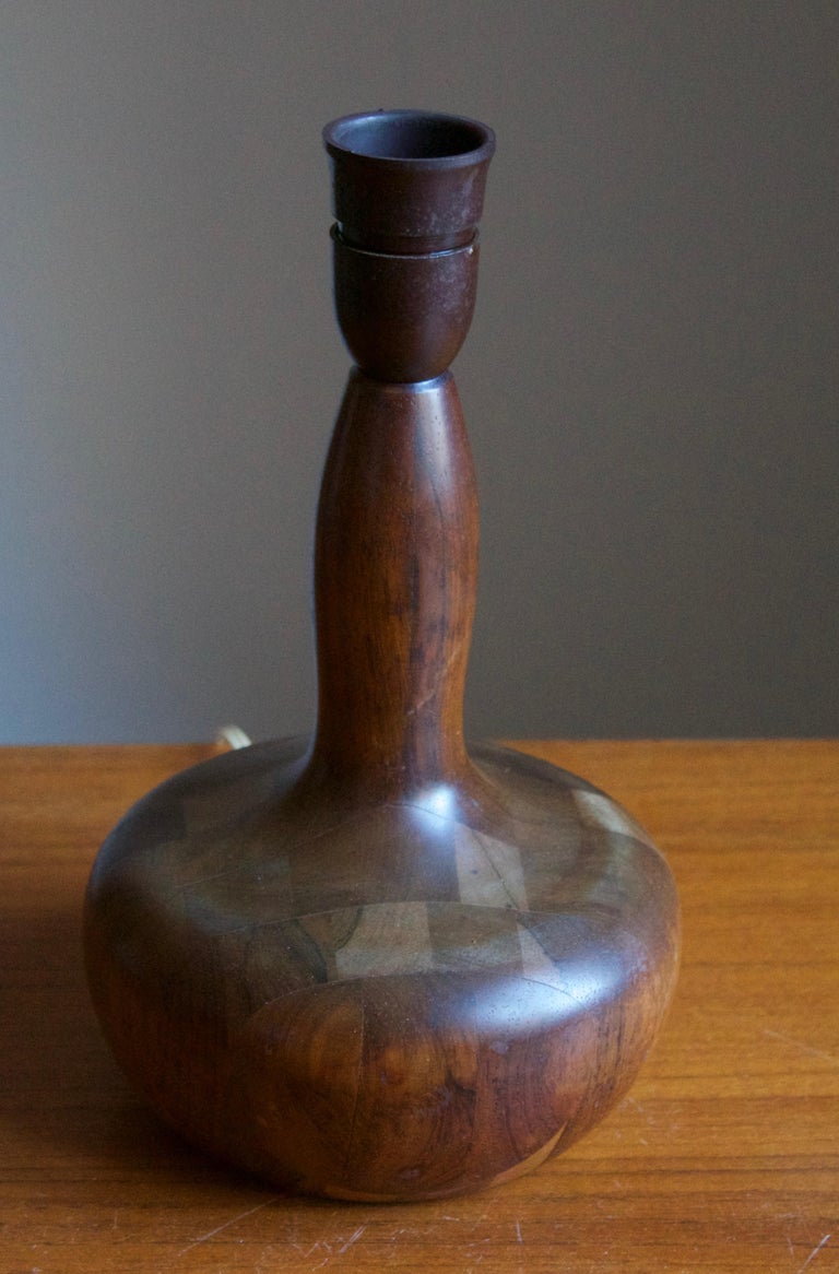 Danish Designer, Organic Table Lamp, Solid Joined Wood, Denmark, 1950s ...