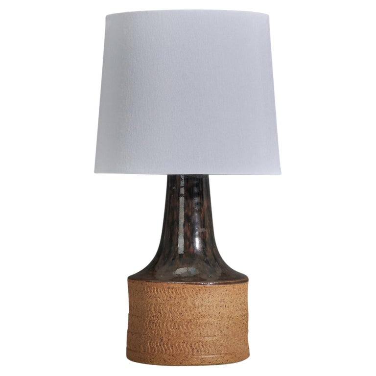 Danish Designer, Table Lamp, Brown Semi-Glazed Stoneware, Denmark ...