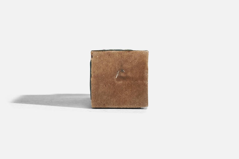 Danish Designer, Table Lamp, Green Glazed Stoneware, Metal, Denmark ...