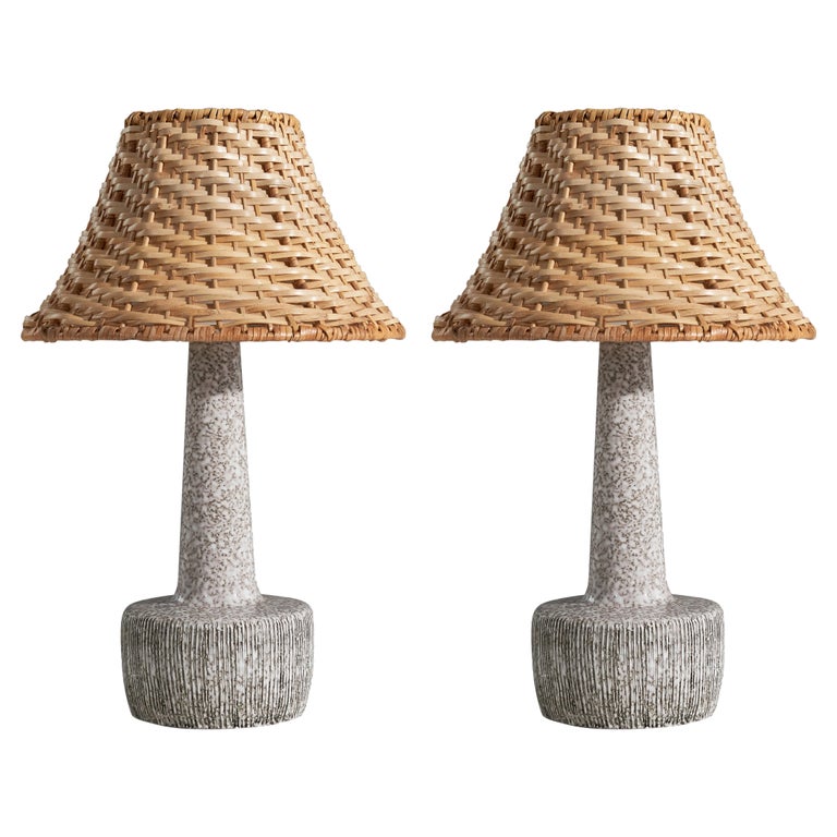 Danish Designer, Table Lamps, Stoneware, Denmark, 1960s For Sale at 1stDibs