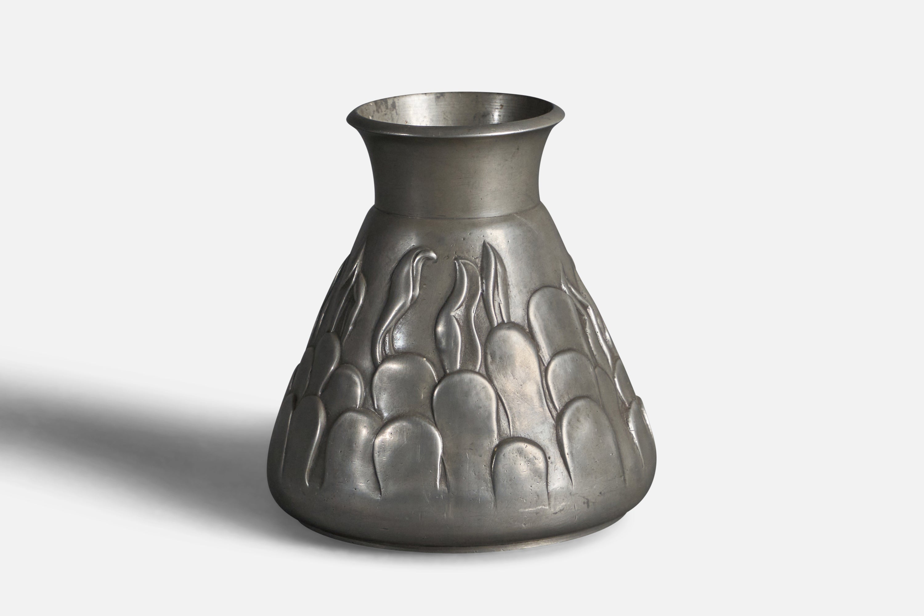 Danish Designer, Vase, Pewter, Denmark, 1940s For Sale at 1stDibs