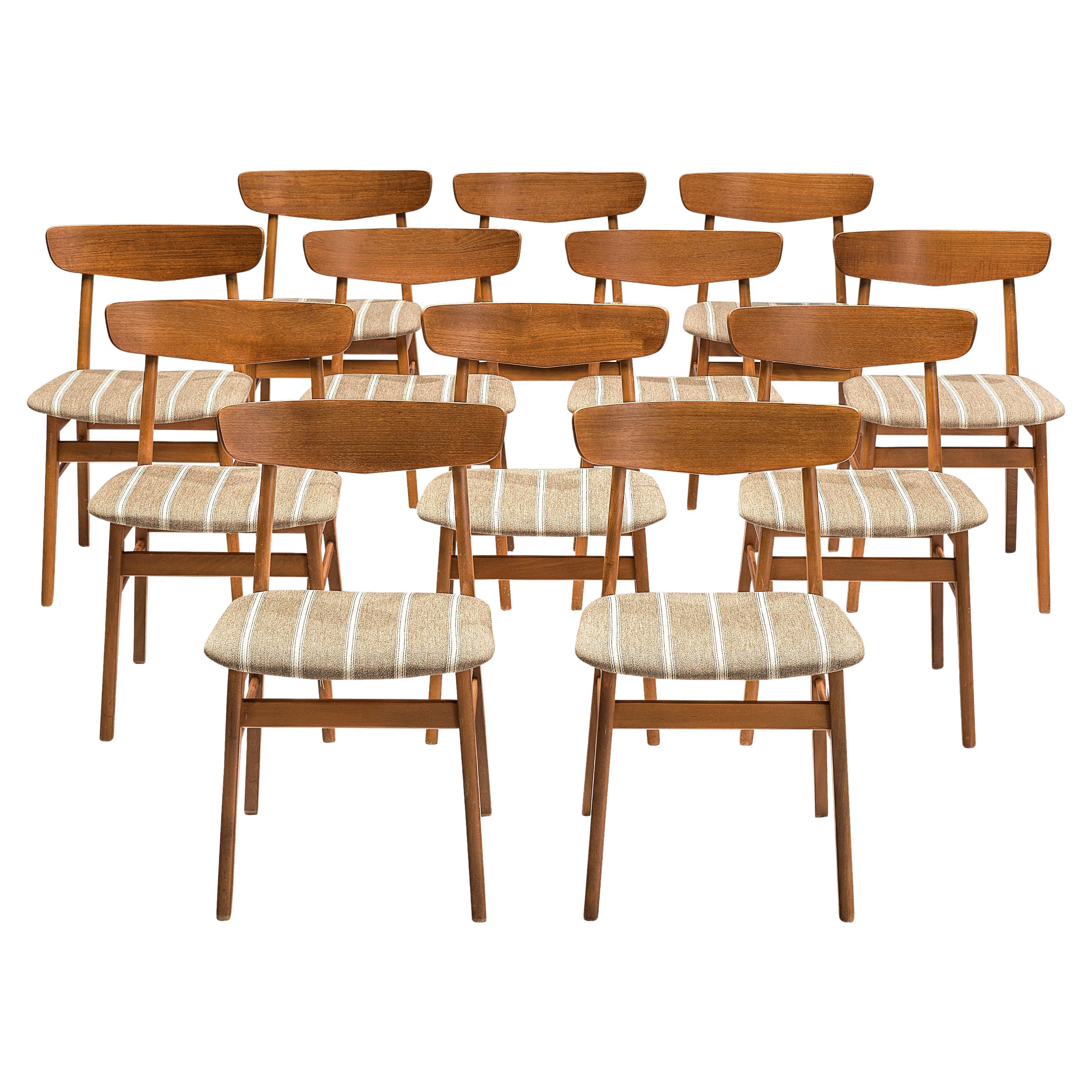 Eight Danish Teak Dining Chairs Mogens Kold at 1stDibs