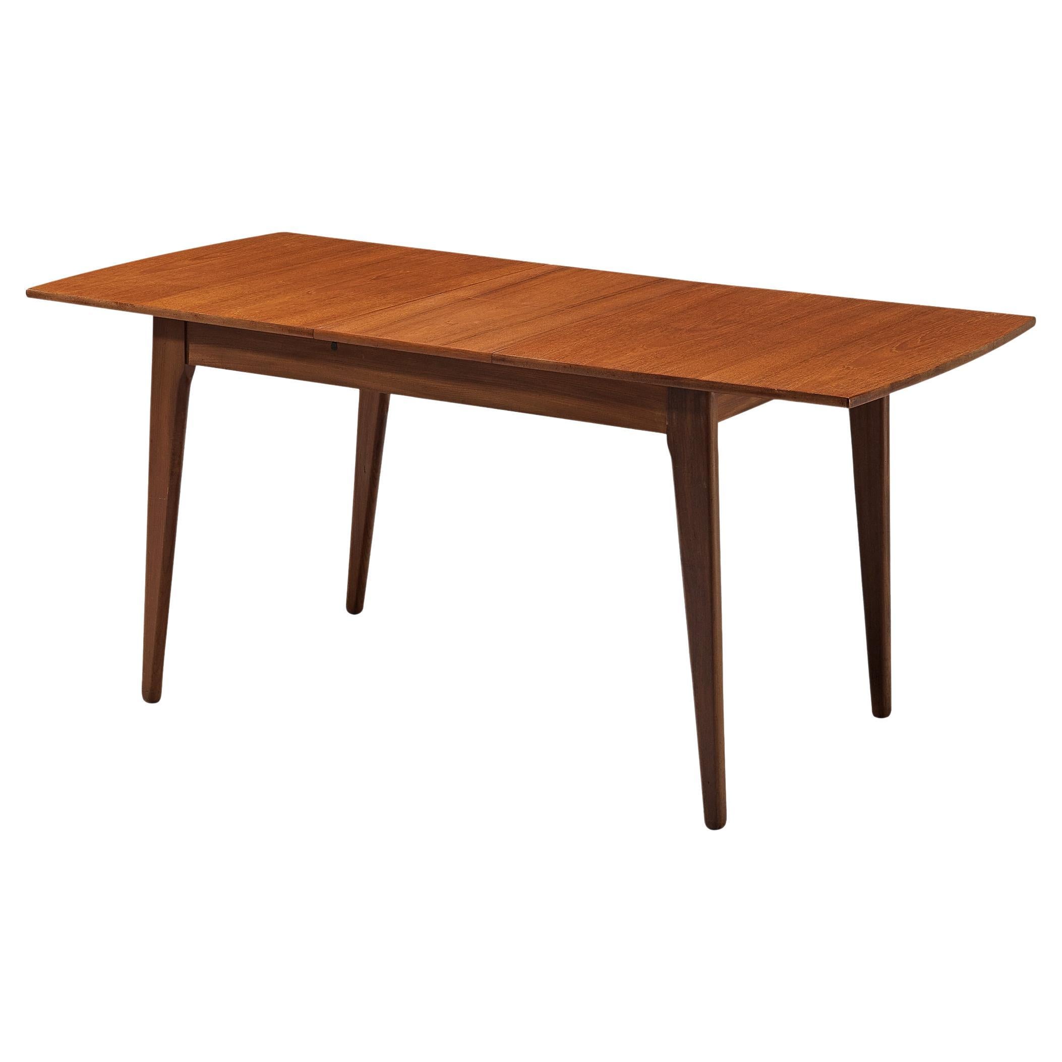 Vintage Danish Modern Extendable Teak Dining Table at 1stDibs