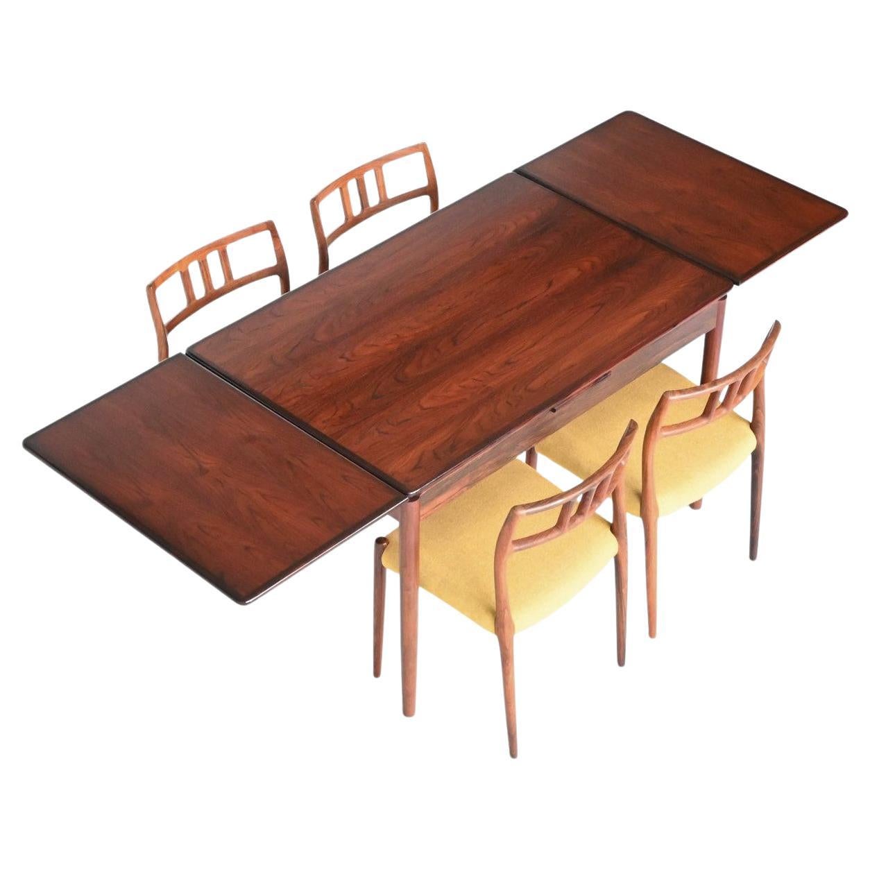 Rosewood Flip Flap Lotus Table by Dyrlund at 1stDibs