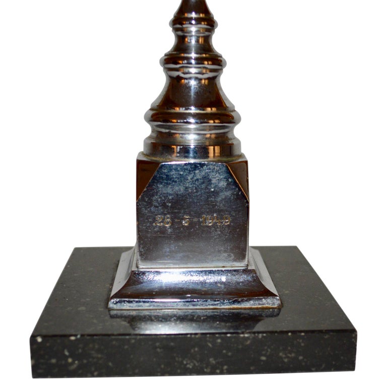 Danish Flag Post On Marble Stand, 1949 at 1stDibs