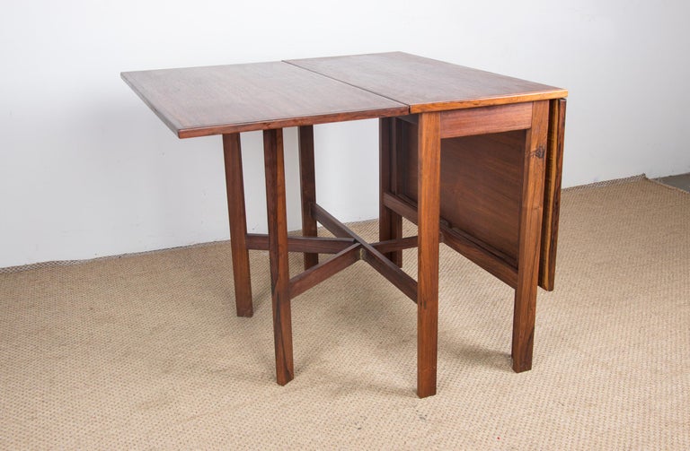 Danish Folding Table Extendable in Rosewood, with 2 Folding Extensions ...