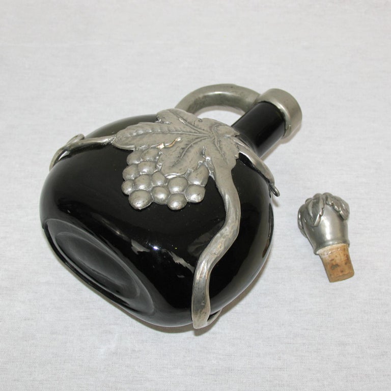 Danish Glass and Pewter Bottle with Stopper Decanter, 1930s For Sale at ...