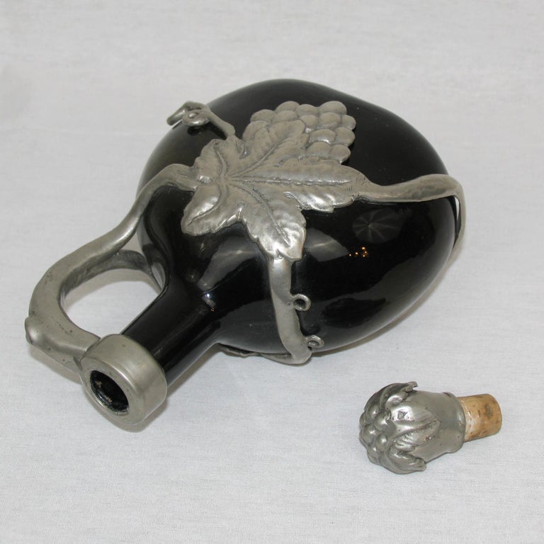 Danish Glass and Pewter Bottle with Stopper Decanter, 1930s For Sale at ...