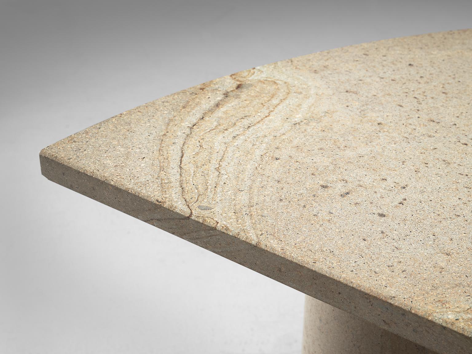 Custom Made Italian Half Moon Console Table in Granite For Sale at 1stDibs